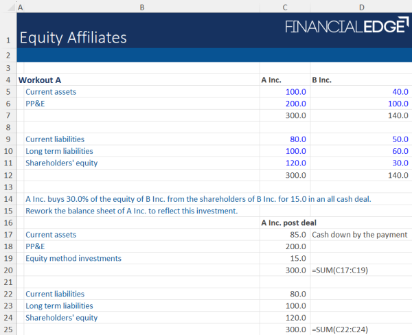 Affiliated Companies Explained - Excel Example
