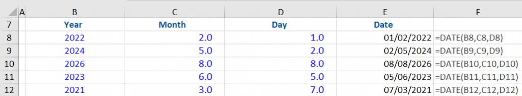 DATE Function - Excel Examples - Free Practise Sheet