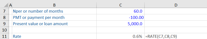 RATE Function - Financial Edge