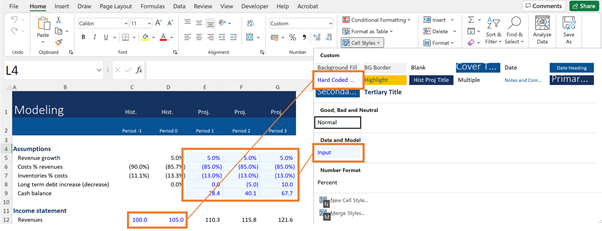 Financial Model Formatting – Cell Styles - Financial Edge