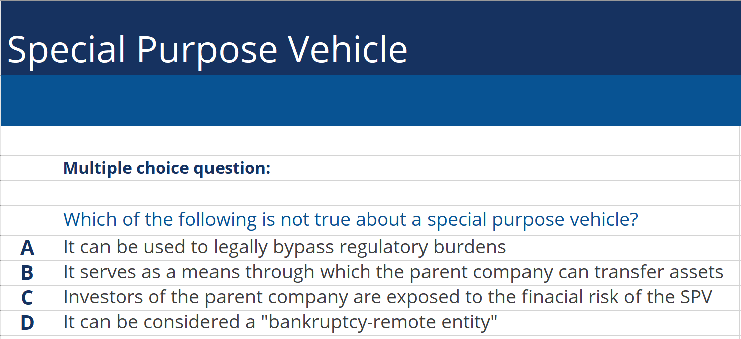 Special Purpose Vehicle - Financial Edge