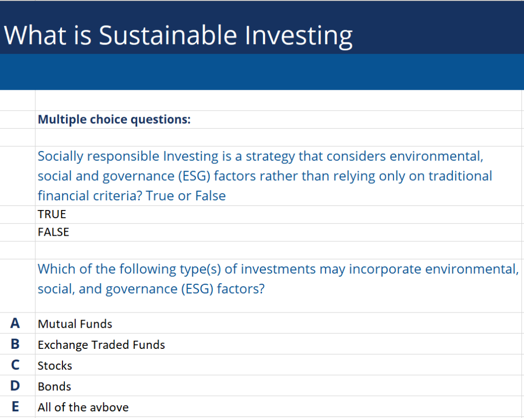 Sustainable Investing - Financial Edge