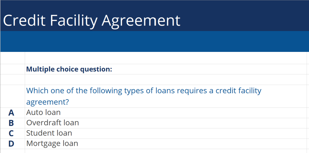 Credit Facility Agreement - Financial Edge