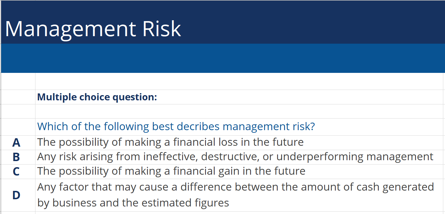 Management Risk - Financial Edge