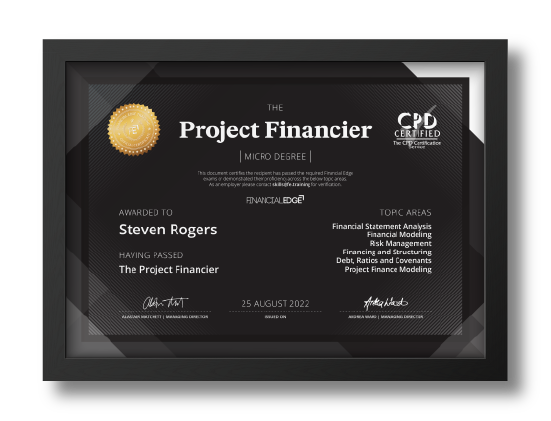 Project Financier Certification - Online Course - Financial Edge