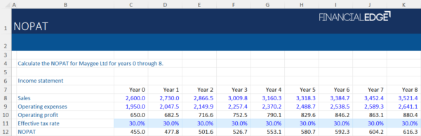 NOPAT Template - Free Download - FE Training