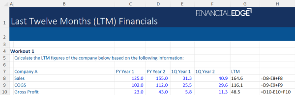 Last Twelve Months (LTM) Financials - Financial Edge