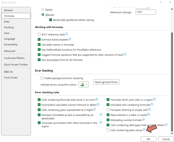 Stale Value Formatting - Financial Edge